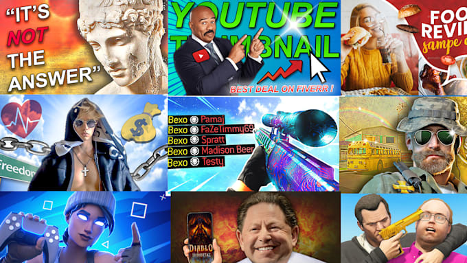 Create youtube thumbnails that capture the algorithm by Squirtfrog | Fiverr