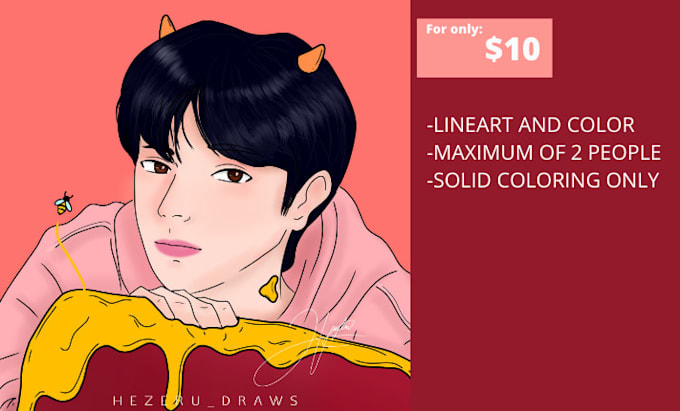 Draw your cartoonized portrait by Hashibami | Fiverr