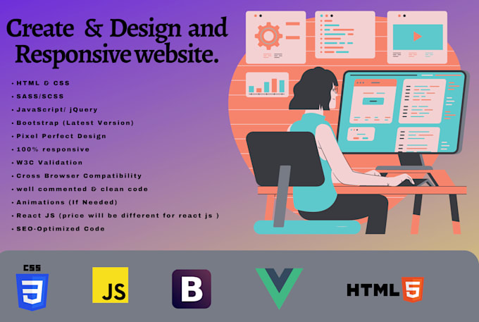 Design or redesign a responsive html css bootstrap website by Webdesigner_wiz | Fiverr