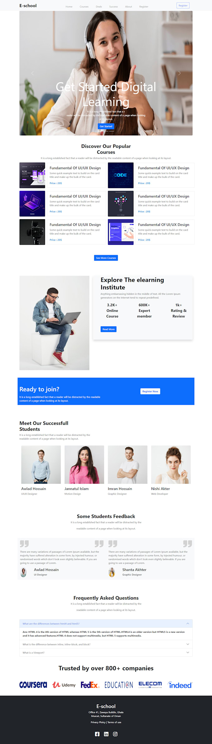 Design html css bootstrap website by Mr_shanto64 | Fiverr