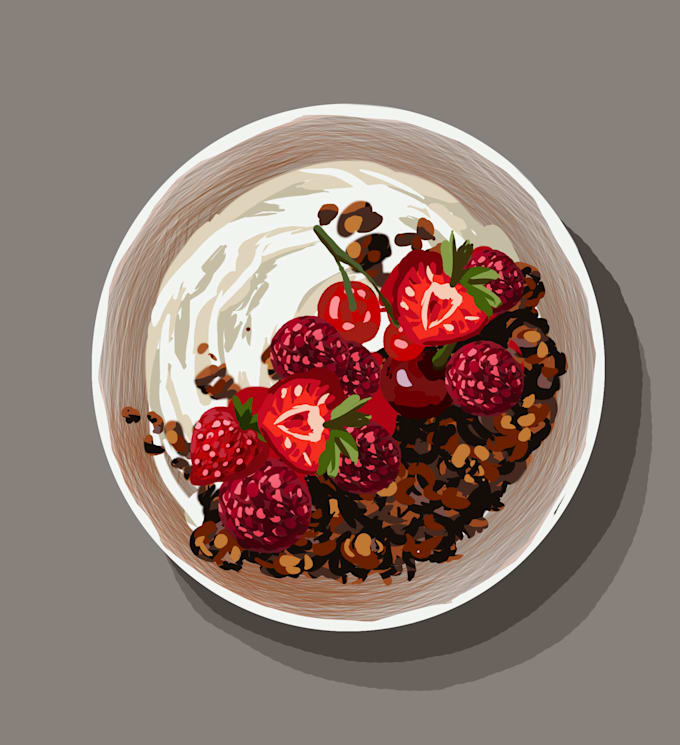 Make illustration of food dishes by Ladyartess | Fiverr