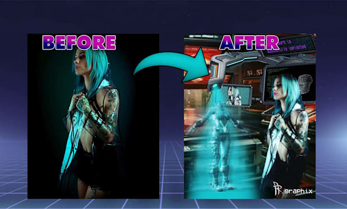 Do cyberpunk edits on your photo by Prgraphix | Fiverr