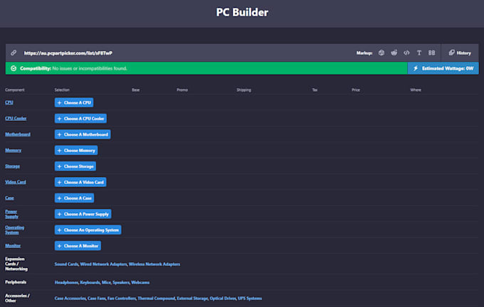 Design a custom pc parts list to fit your needs by Jackwortho | Fiverr