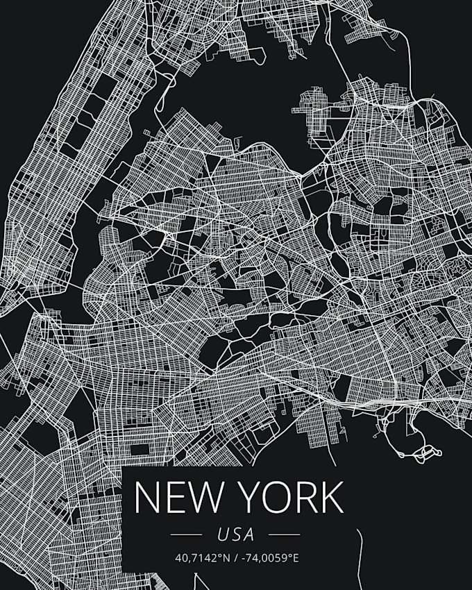 Design print ready custom city map wall art poster by Igorbinko | Fiverr