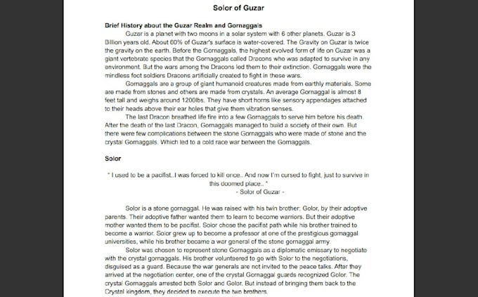 Write lore for your fantasy character, world, game by Tedneto | Fiverr