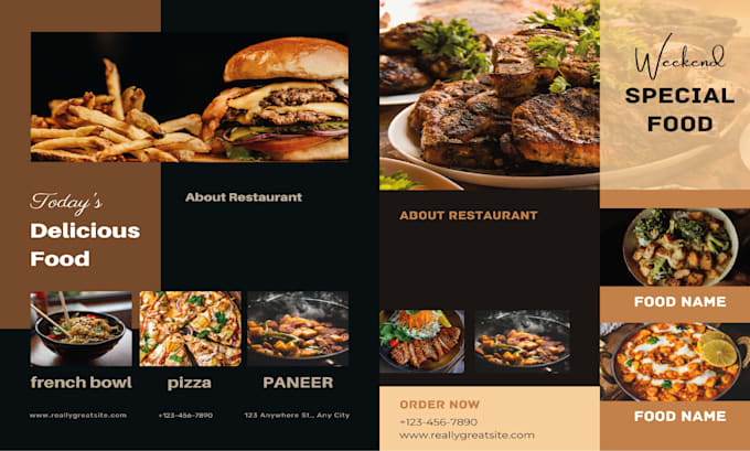 Design excellent menu cards ,food flyers, posters any kind by Adg ...