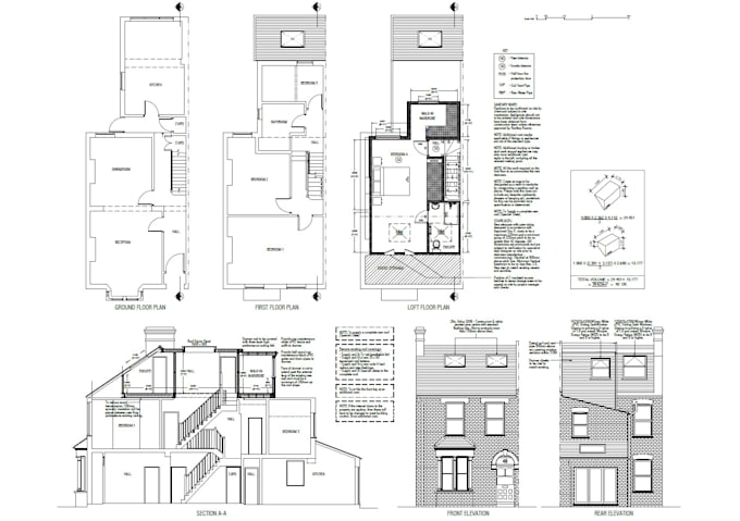 Draw full set of uk planning architectural loft conversions drawings by ...