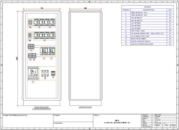 Create electrical power panel drawings and slds by Vsinghe | Fiverr