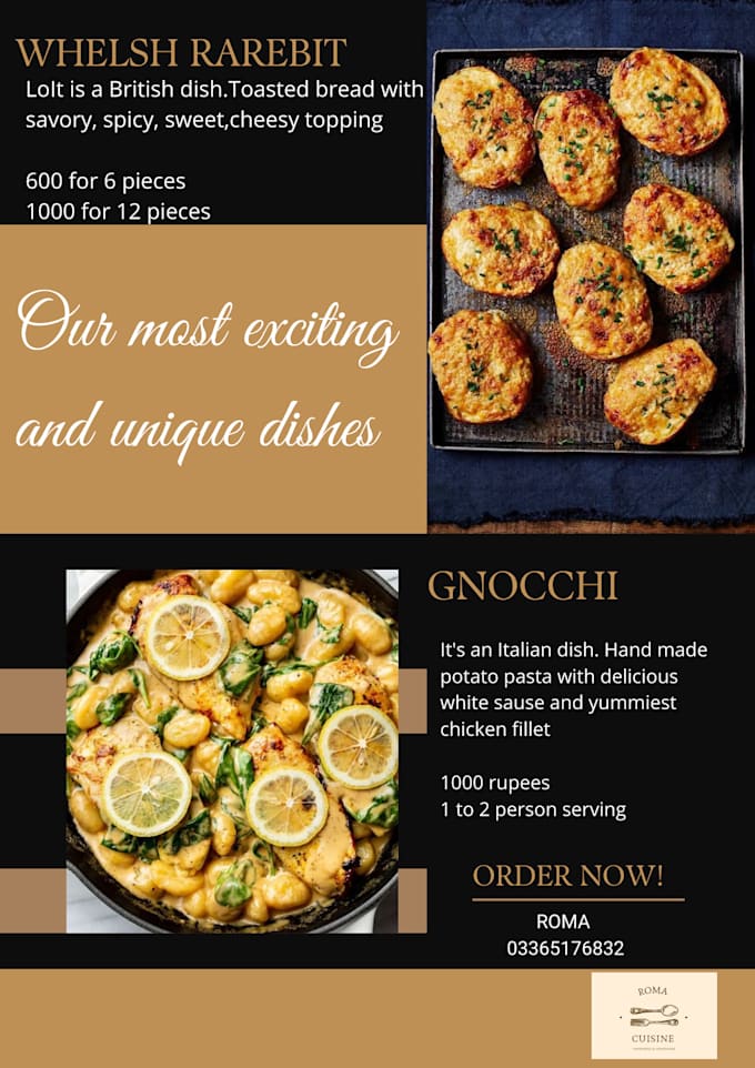 Design a unique menu card for your bussiness by Hafsahasan1992 | Fiverr