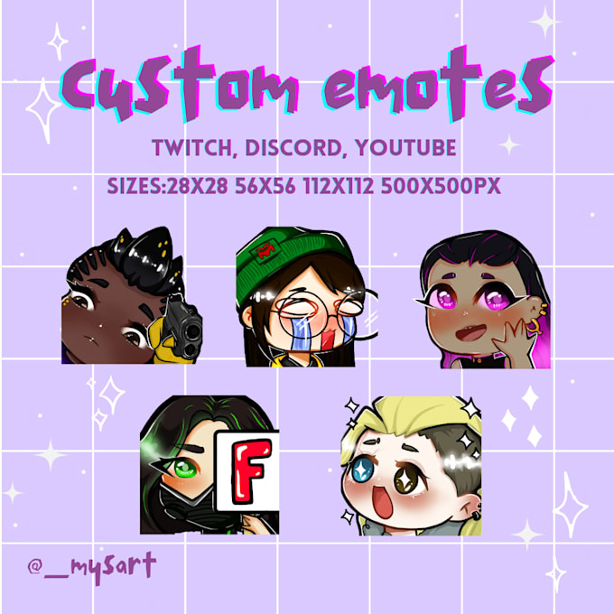 Draw Cute Custom Emotes By Yesul Art Fiverr