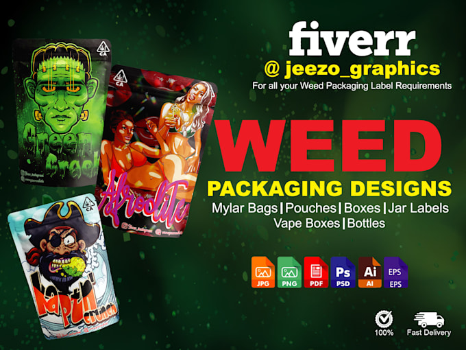 Design pouches, mylar bags and labels for cbd weed products by Jeezo ...