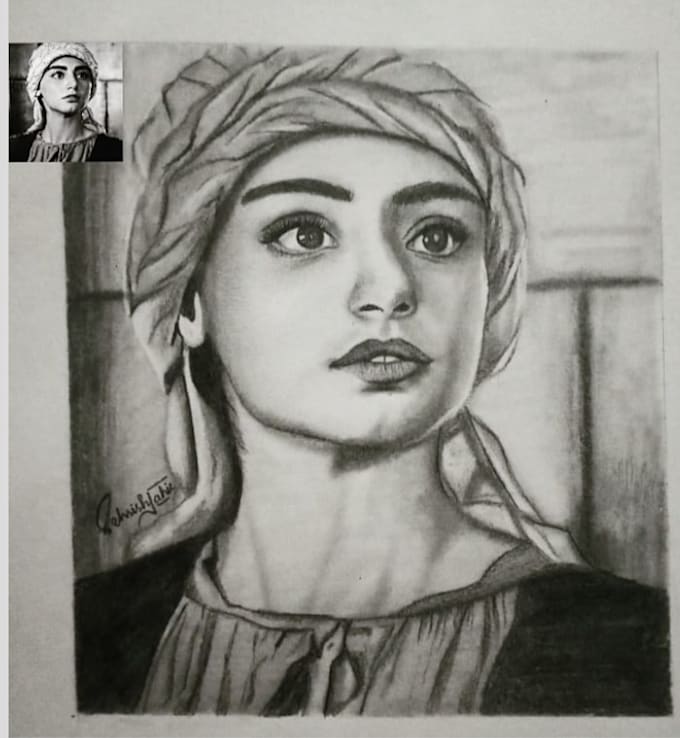 Draw realistic pencil sketches of any character by Manobeauty | Fiverr