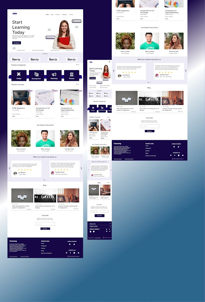 Create a responsive and interactive landing page design by Bernice_ogbuefi | Fiverr