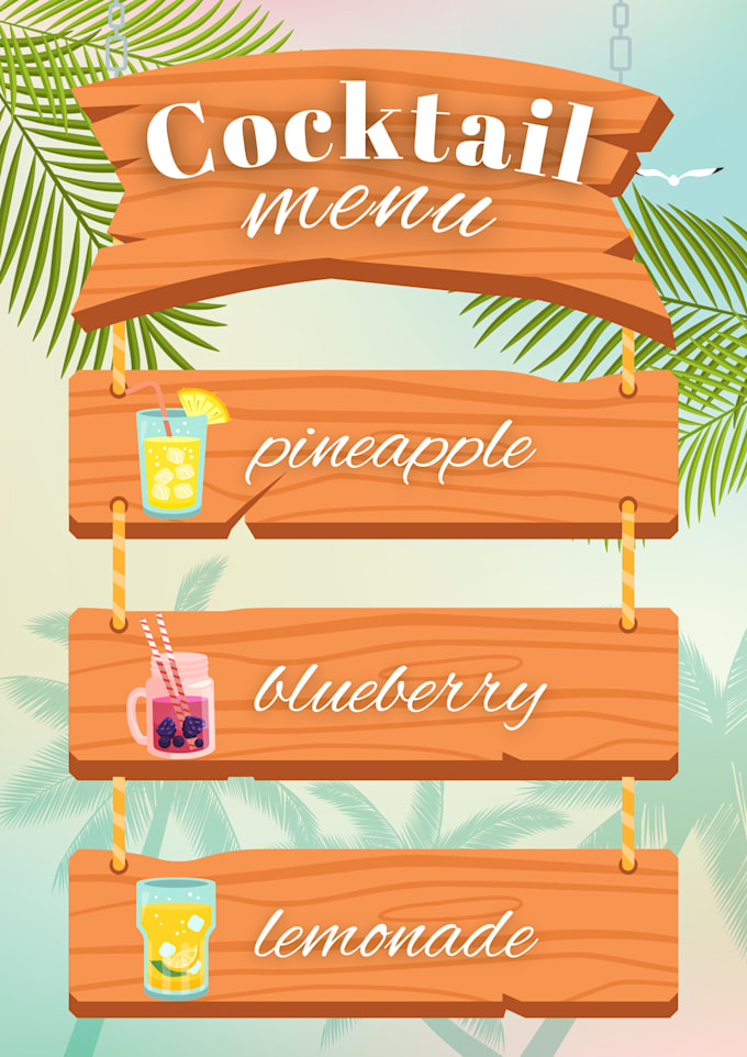 Design digital, static tv menu, menu board, restaurant, beverage ...