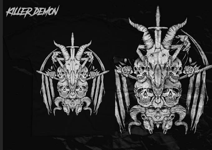 Draw a detailed dark art illustration with hand drawn style by ...