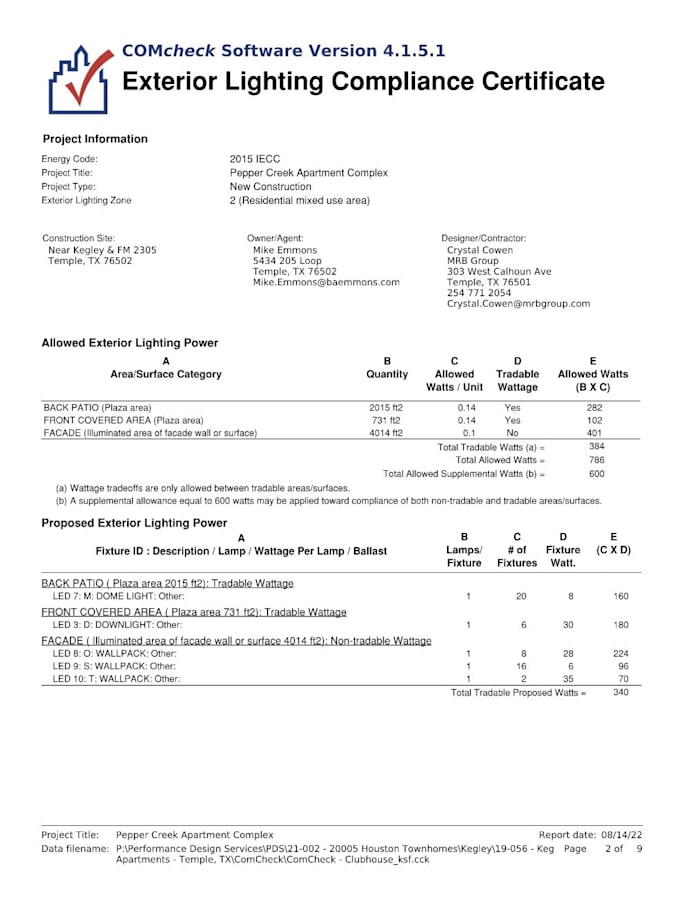 Perform your lighting and or mechanical comcheck report by Hvac_report ...