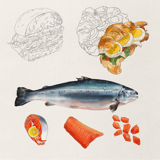 Draw objects in detailed line art style by Burcustu | Fiverr