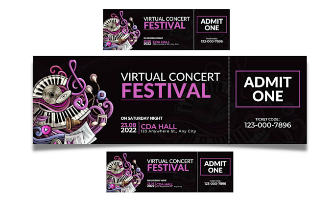 Inventive concert tickets, raffle tickets, event ticket, flyers by ...