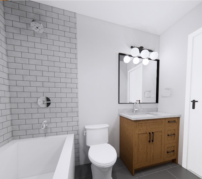 Create realistic bathroom 3d renderings by Urrdesign | Fiverr
