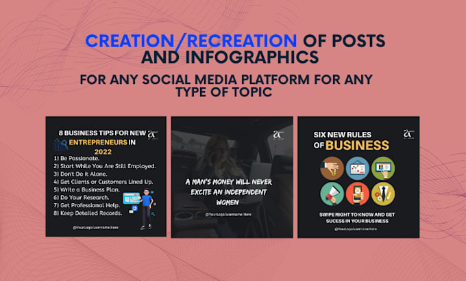 Design any custom instagram infographics and instagram posts by Amenity ...