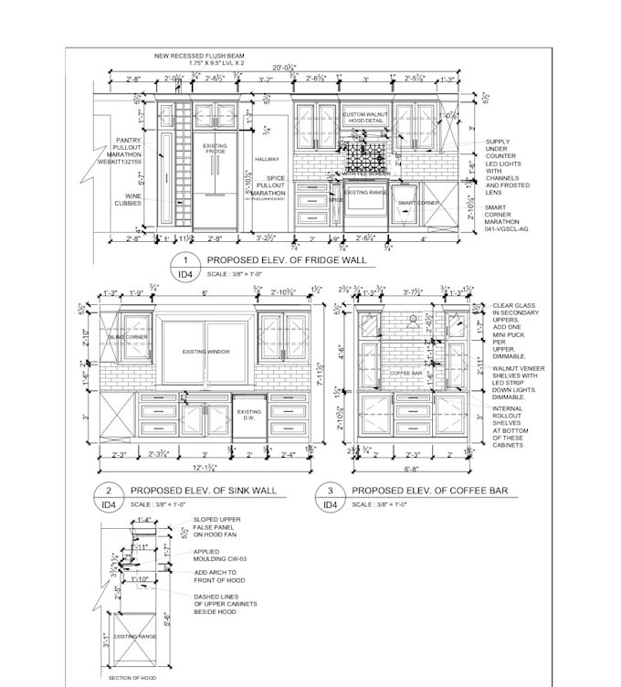 Draft and design your kitchens drawings by Urrdesign | Fiverr