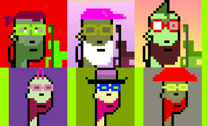 Design 1000, 10k nft collection pixel art characters like cryptopunks ...