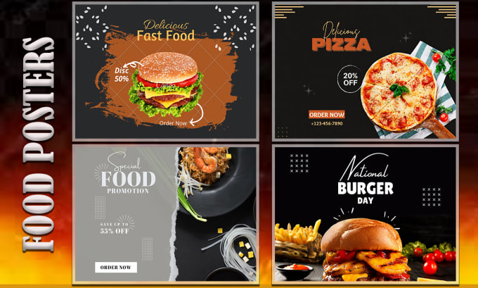 Design food poster, banner, flyer and menu card for restaurant by Hassanabbas1003 | Fiverr