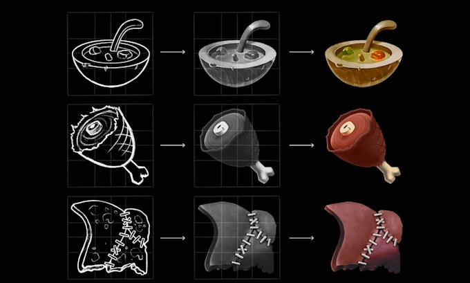 Draw 2d game art props and objects for your game by Vasata | Fiverr