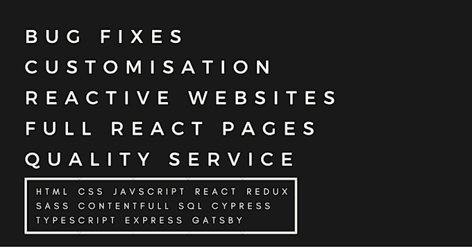 Fix Bugs And Help To Teach Javascript React Css Or Html By Liamriley7 Fiverr