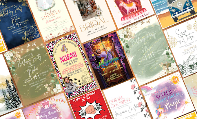 Design custom invitation cards and greeting cards by Sawayraa18 | Fiverr
