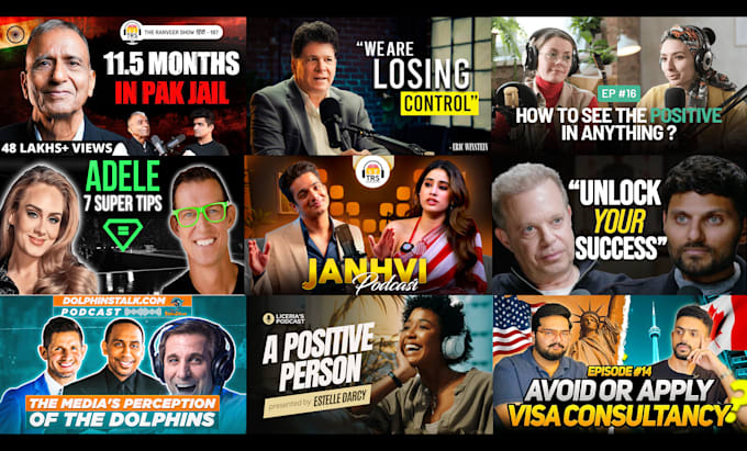Design professional podcast youtube thumbnail by Franc_graphics | Fiverr