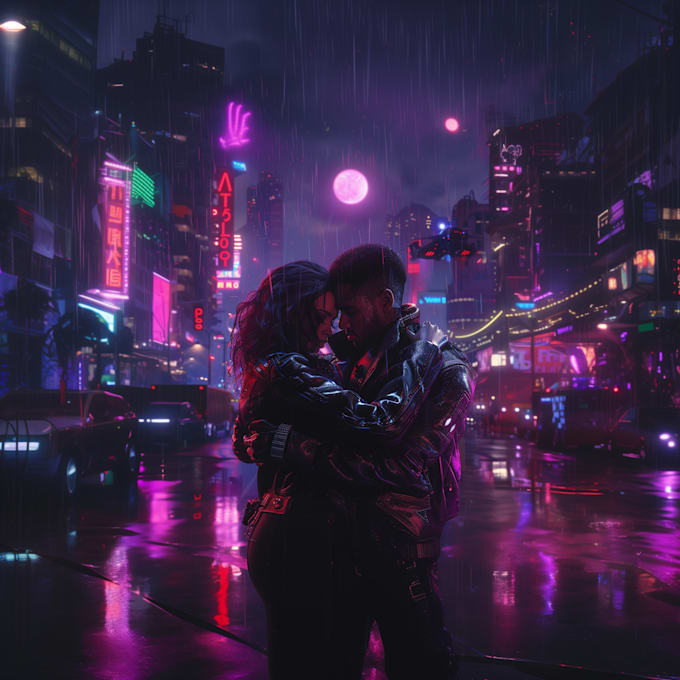 Create synthwave or retrowave style art for any project using ai by Darthspookius | Fiverr