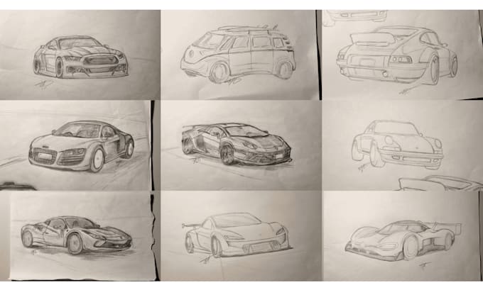 Draw any car or vehicle pencil sketch for 15 usd by Daniel_theurich ...