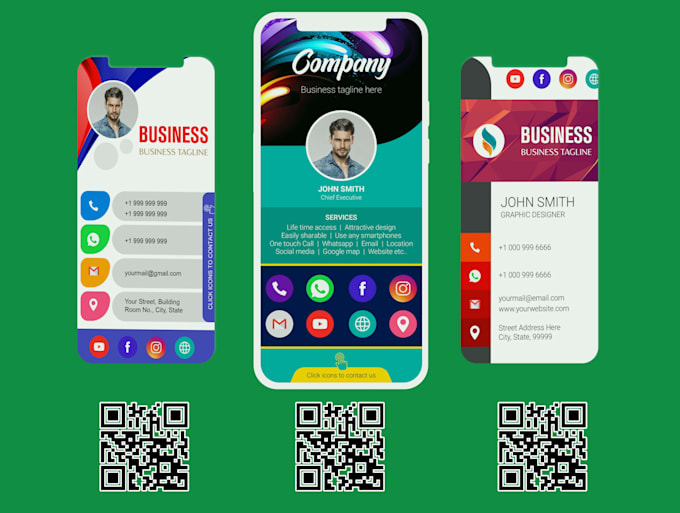 Make clickable digital business card with qr code by Faseehqureshi | Fiverr