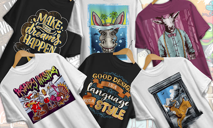 Design unique professional and trendy vector t shirts illustration by ...