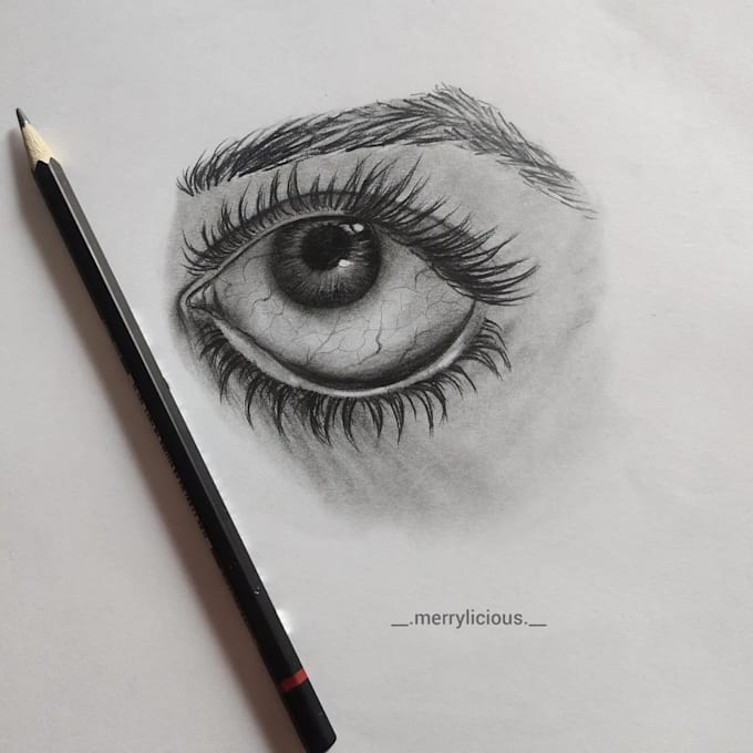 Draw a realistic eye catching sketches by Merrylicious | Fiverr