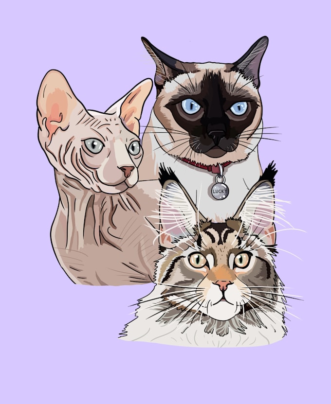 Create a coloured pet portrait by Froggymakesart | Fiverr