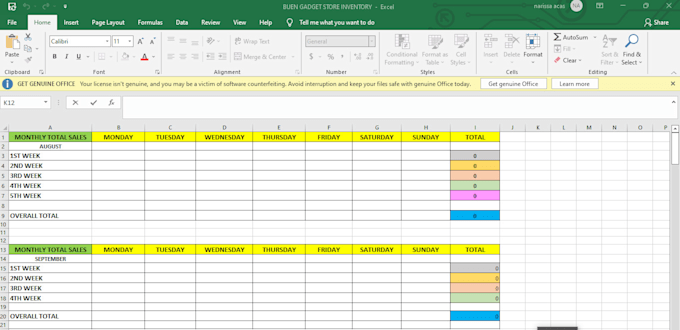 Create your inventory excel sheet for your business by Acasdhez | Fiverr