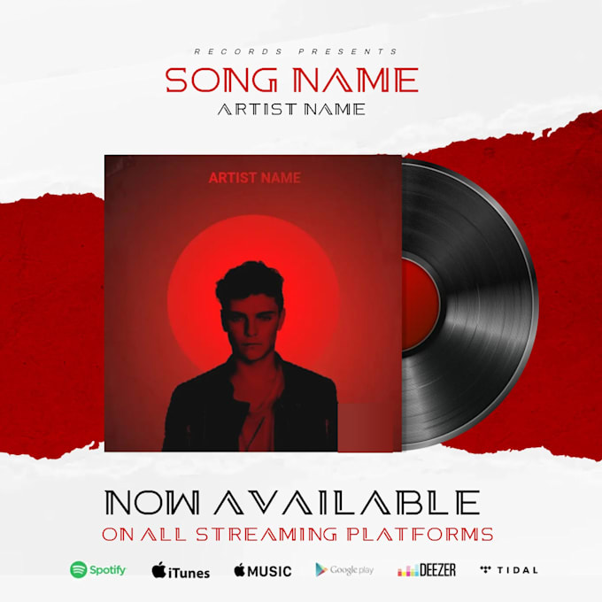 Make a professional music album cover for all music platforms by ...