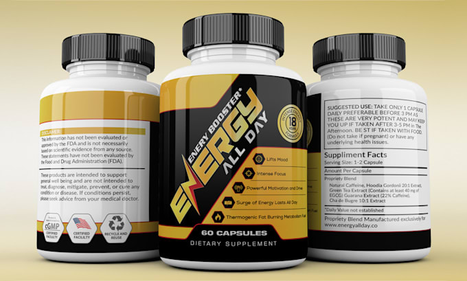 Do product label design, supplement label or 3d bottle mockup by ...