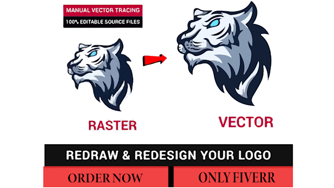 Vector tracing, trace, convert logo to vector by Rayeanraza | Fiverr