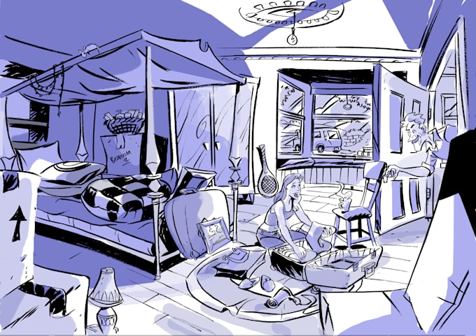 Draw a finished illustration for you by Bedtime143 | Fiverr