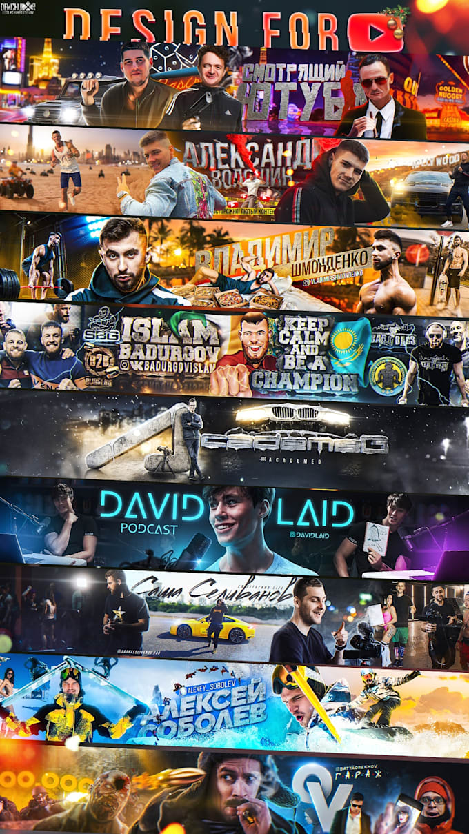 Make you one of the best youtube banner by Demrosjob | Fiverr