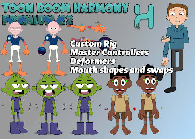 Create a 2d animatable rig in toon boom harmony by Othmanebilal | Fiverr