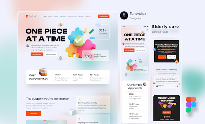 Do figma website design, website ui ux, figma landing page by Taheruxui | Fiverr