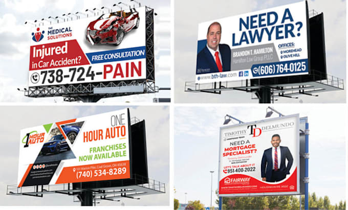 Design billboard, yard sign, vinyl banner, signage, backdrop, road ...