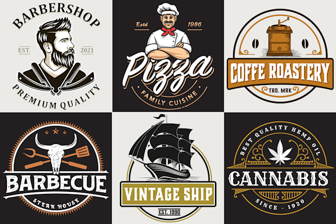Do custom hand drawn vintage retro logo design illustration by Grfx ...