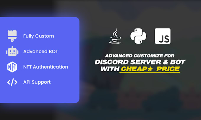 Create custom discord bot including various functions by Luanrec | Fiverr