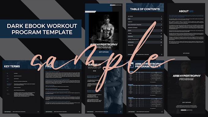 Design an editable workout program template in canva by Joygelicame ...