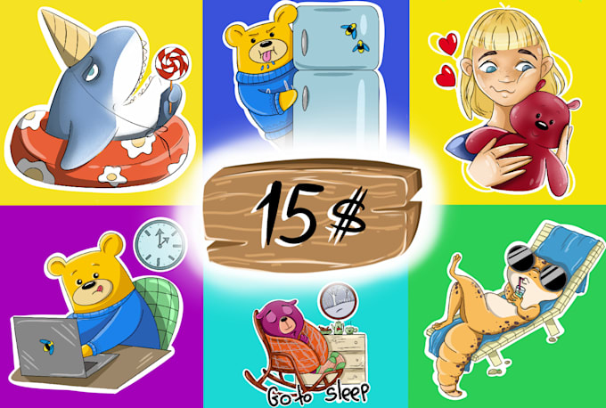 Create illustrations cartoon characters and objects by Maslorazlito ...